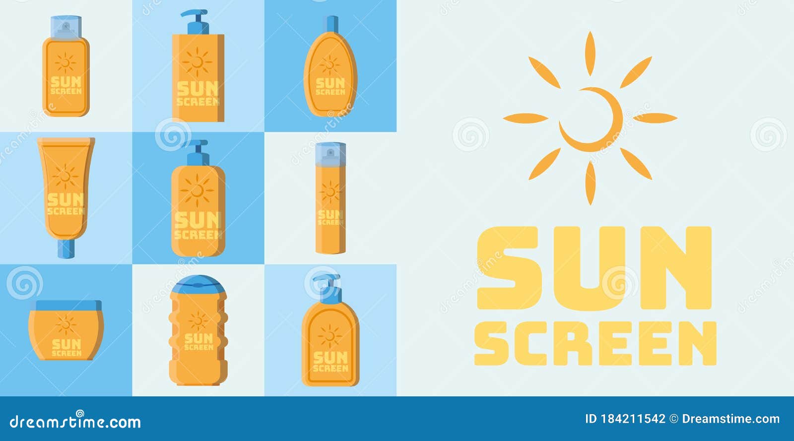 Sun Protection Sunscreen Stock Vector Illustration Of Solar 184211542