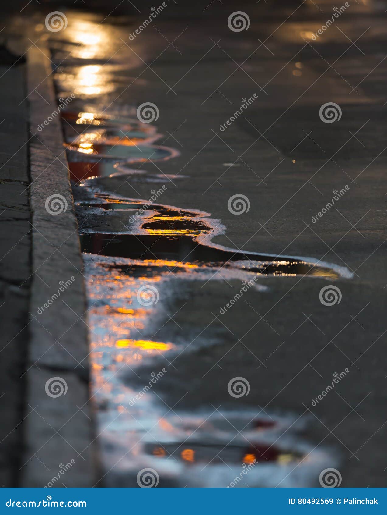 The sun in the puddles stock image. Image of silhouette - 80492569