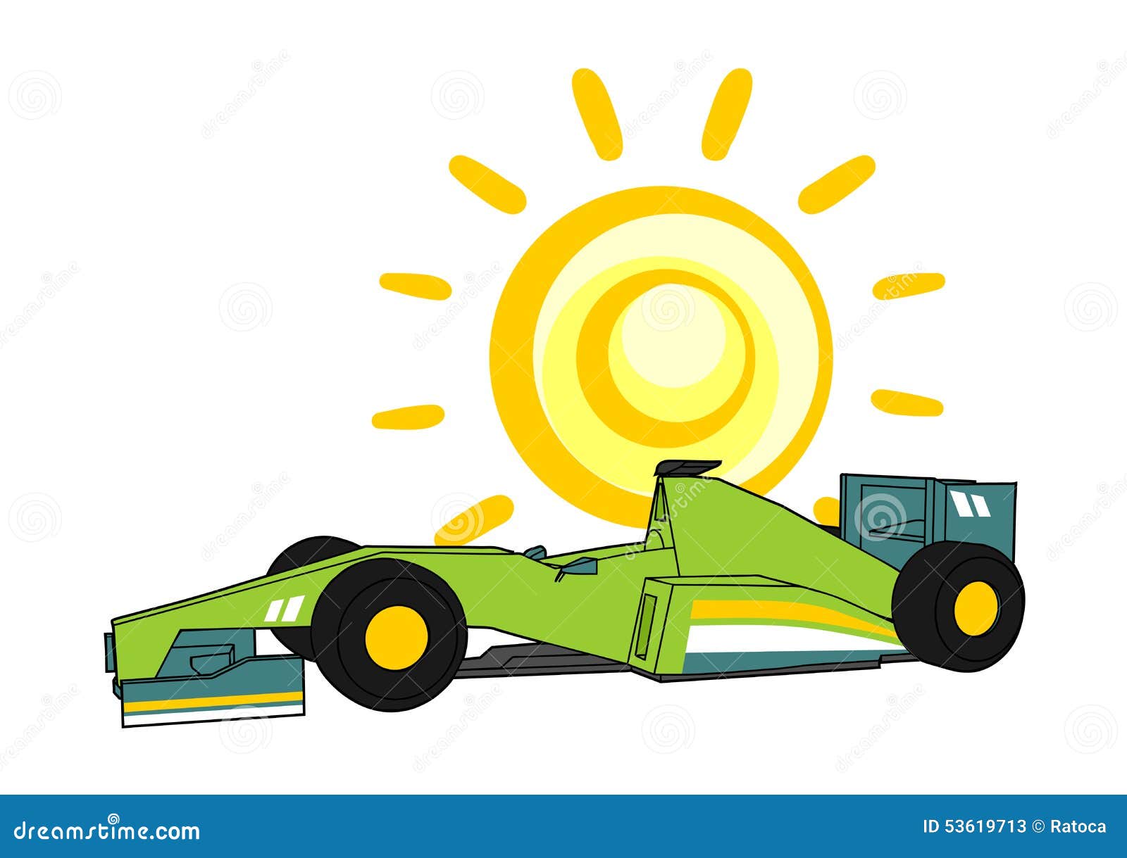 Sun and racing car stock vector. Illustration of isolated - 53619713