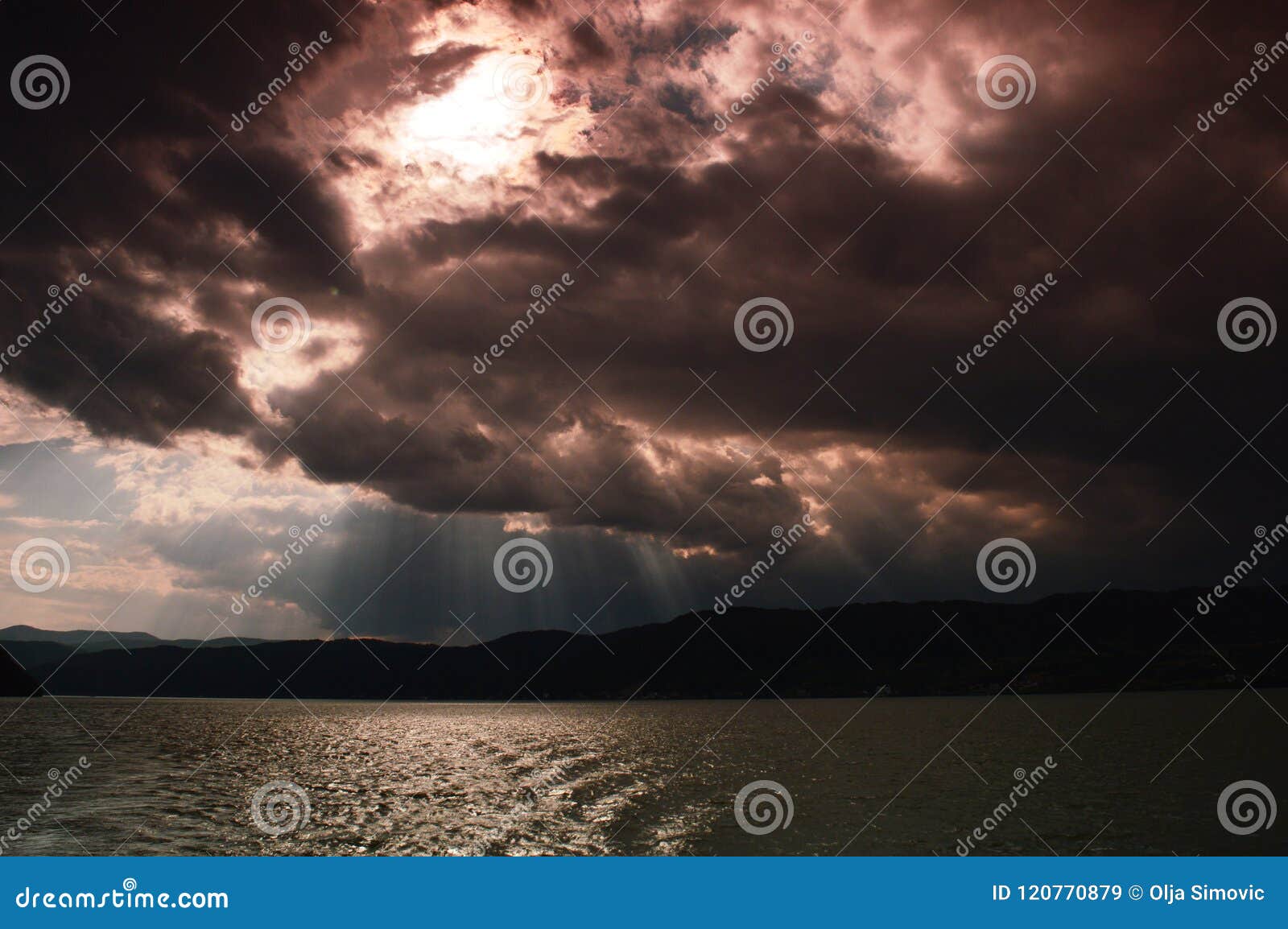 The Sun Radiates through the Clouds Stock Image - Image of blue, nature ...
