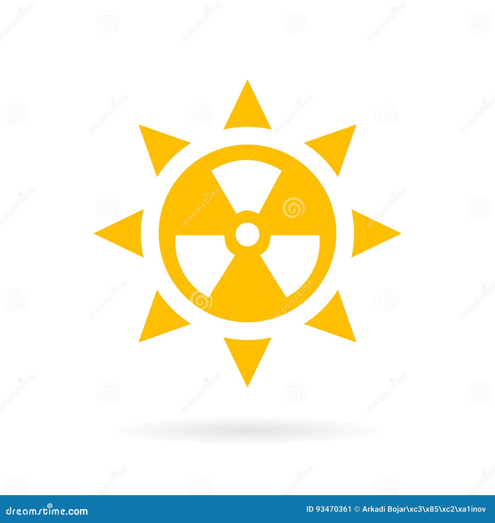 Sun radiation vector icon stock vector. Illustration of abstract - 93470361