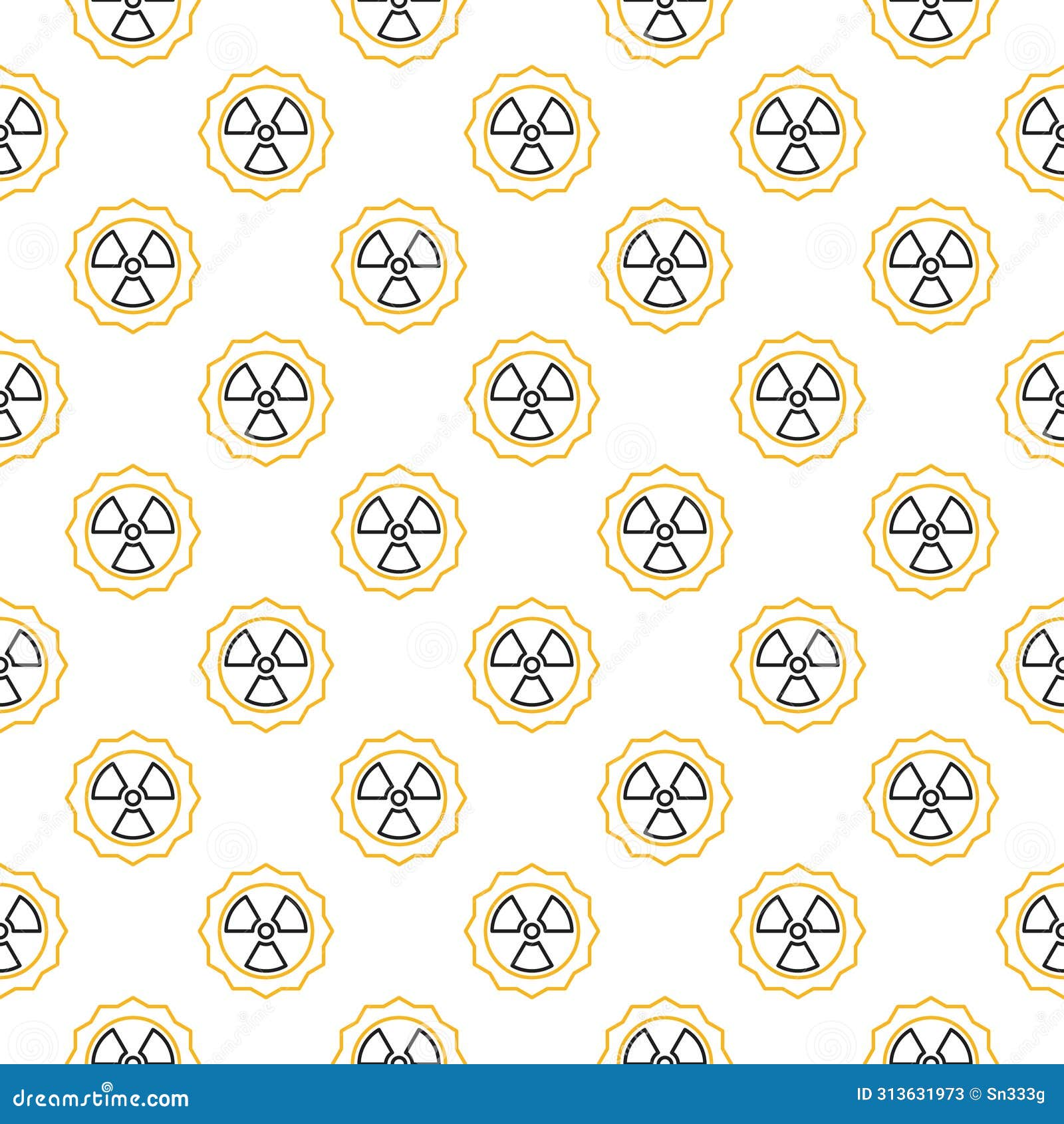 Sun Radiation Vector Radioactive Seamless Pattern in Outline Style ...