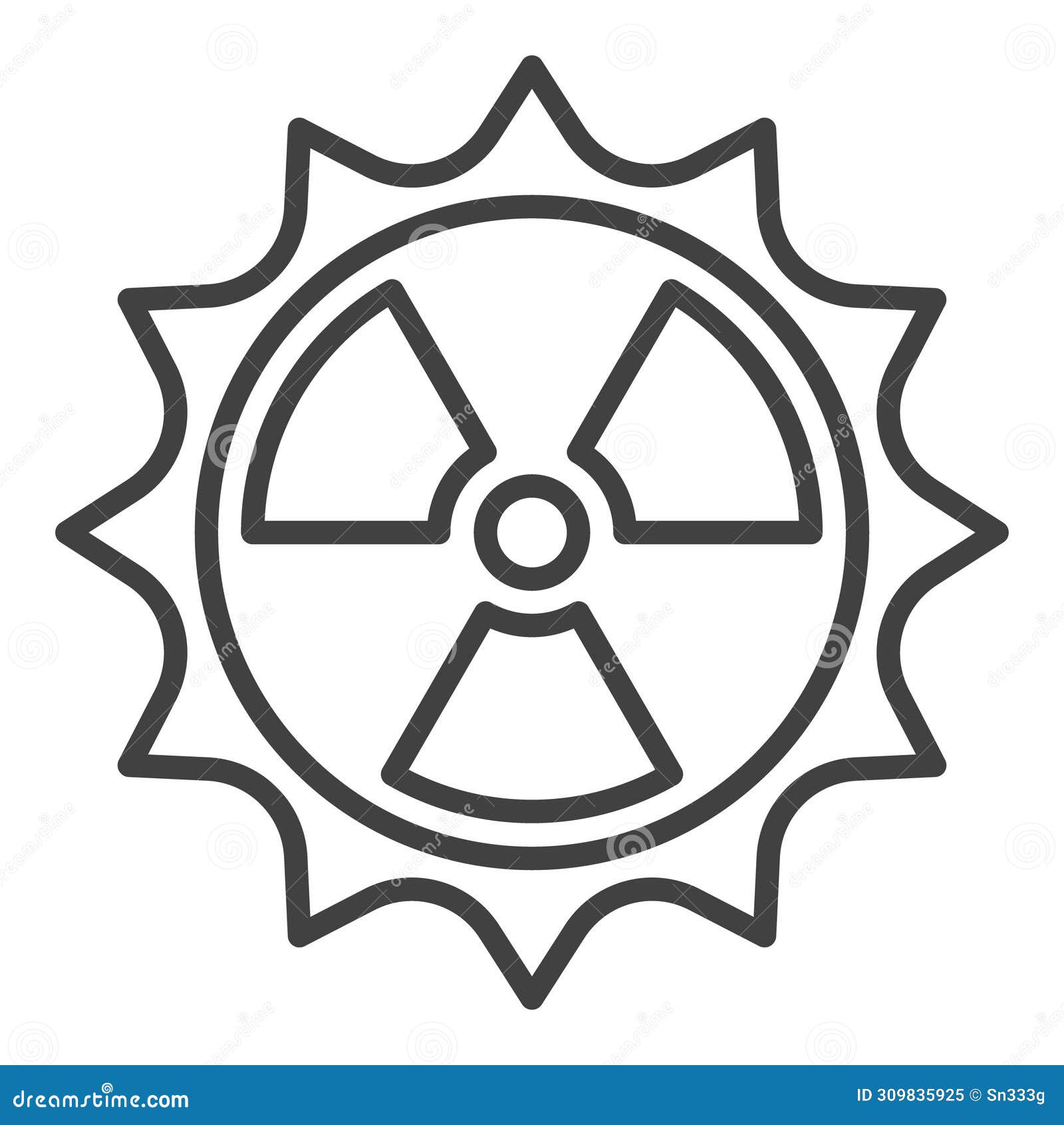 Sun Radiation Vector Space Nuclear Weapon Linear Icon or Symbol Stock ...