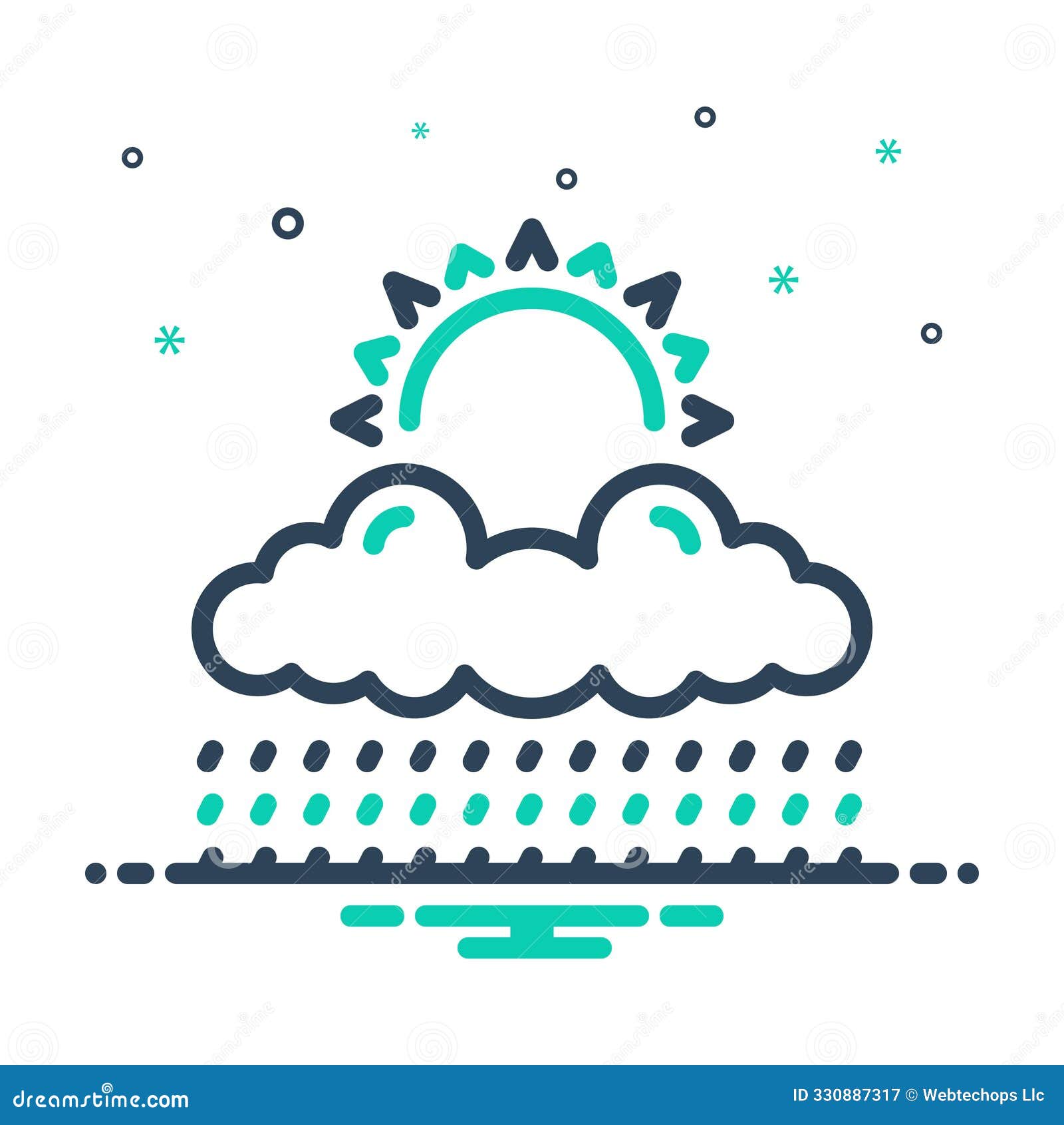 Mix Icon for Sun & Rain, Sun and Rainfall Stock Illustration ...