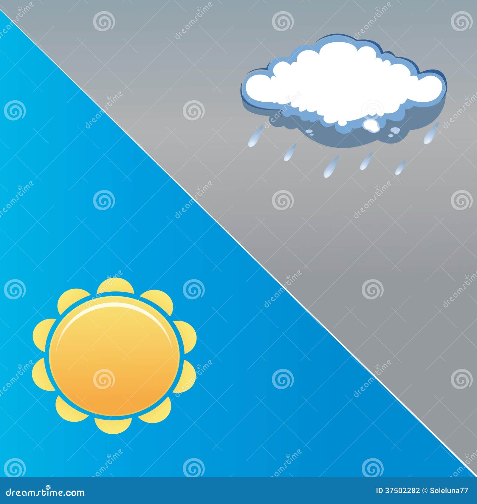Sun and rain stock vector. Illustration of summer, concept - 37502282