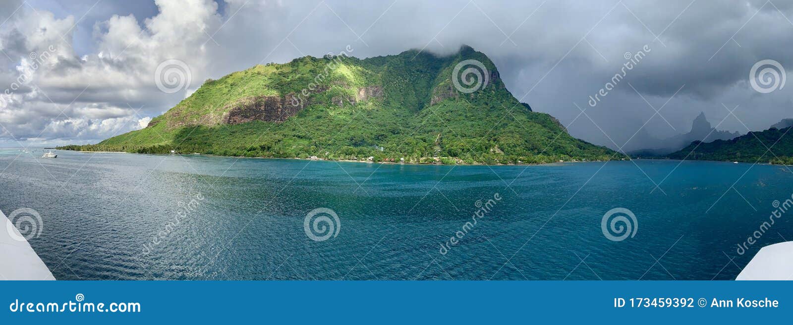 Sun and Rain on the Tropical Island of Moorea. Stock Photo - Image of ...