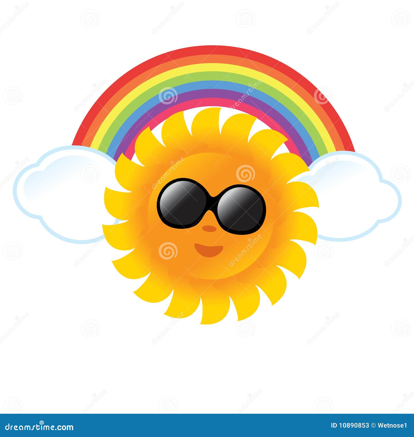 Sun and Rainbow stock vector. Illustration of cute, invite - 10890853