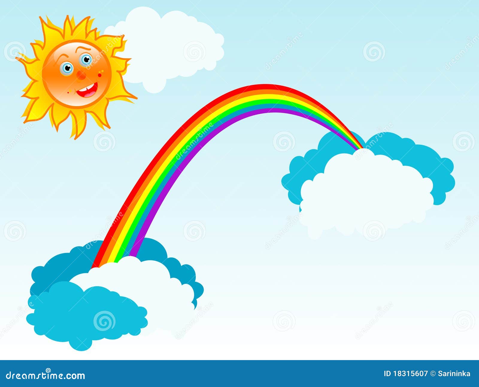 Sun and rainbow stock vector. Illustration of colours - 18315607