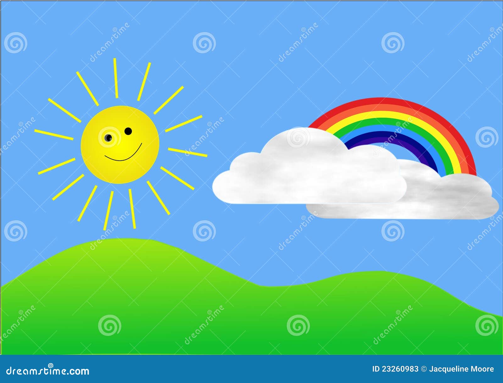 Sun and rainbow stock illustration. Illustration of nature - 23260983