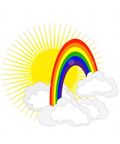 Sun and rainbow stock vector. Illustration of spectral - 2491248