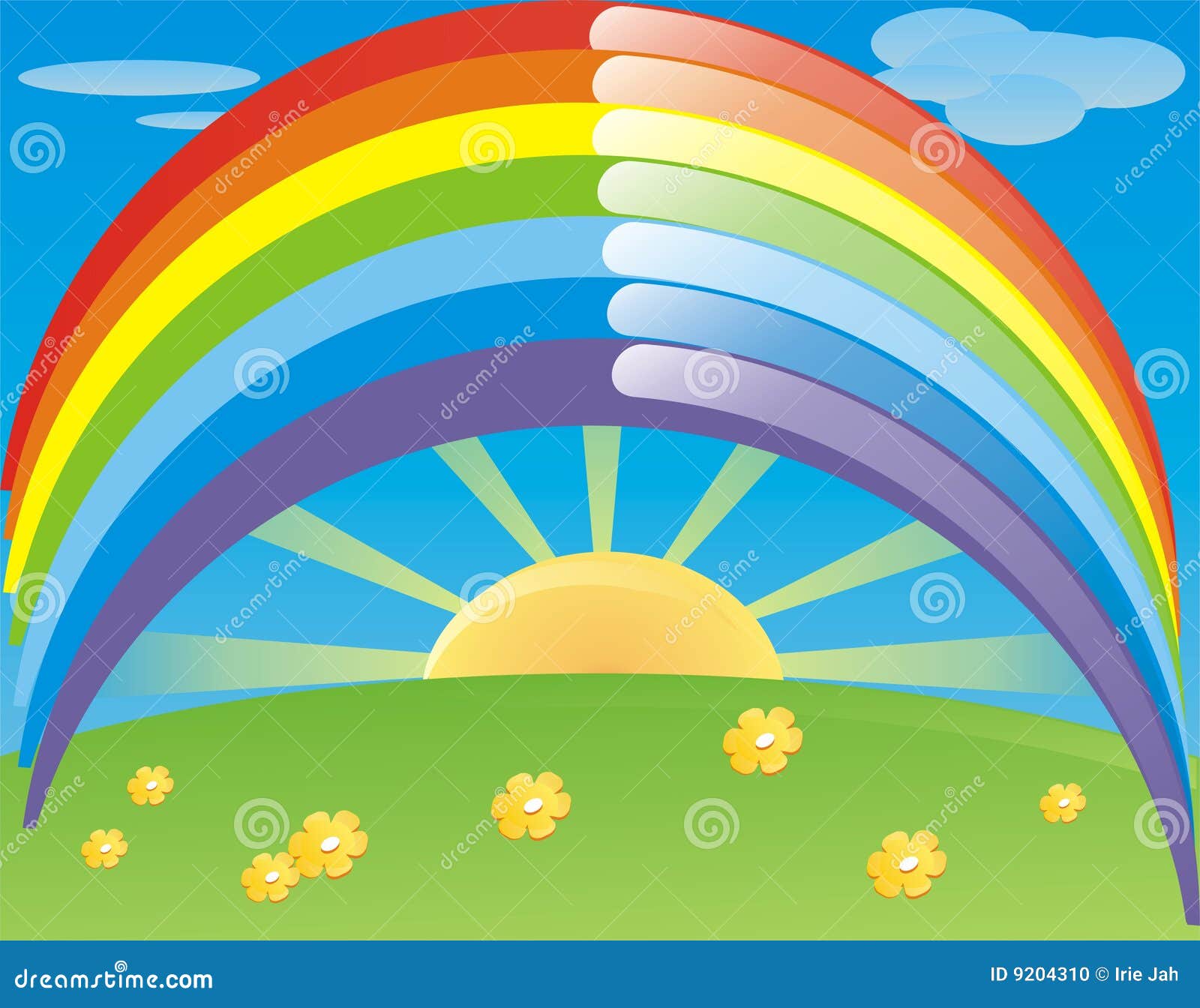 Sun and Rainbow stock vector. Illustration of sand, rain - 9204310