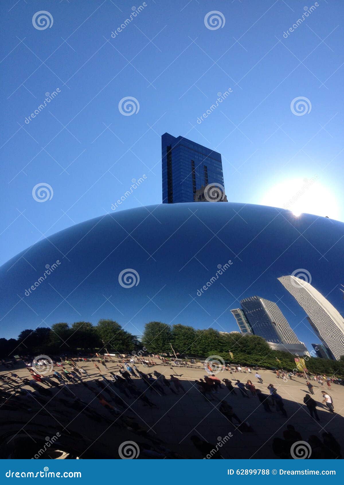 Sun Raise from Chicago Cloud Bean Editorial Stock Photo - Image of ...