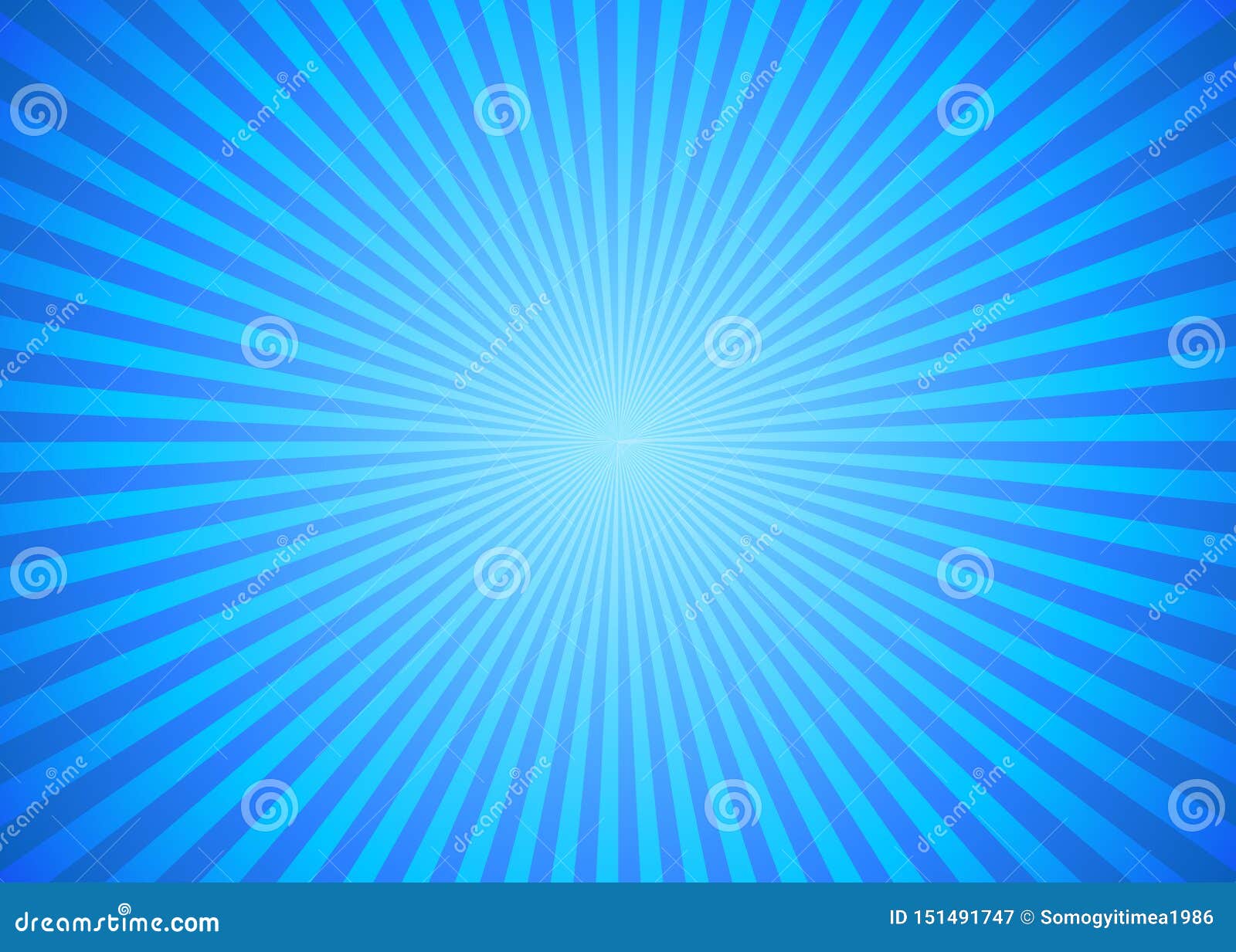 Sun Ray Background in Blue Color. Stock Vector - Illustration of ...