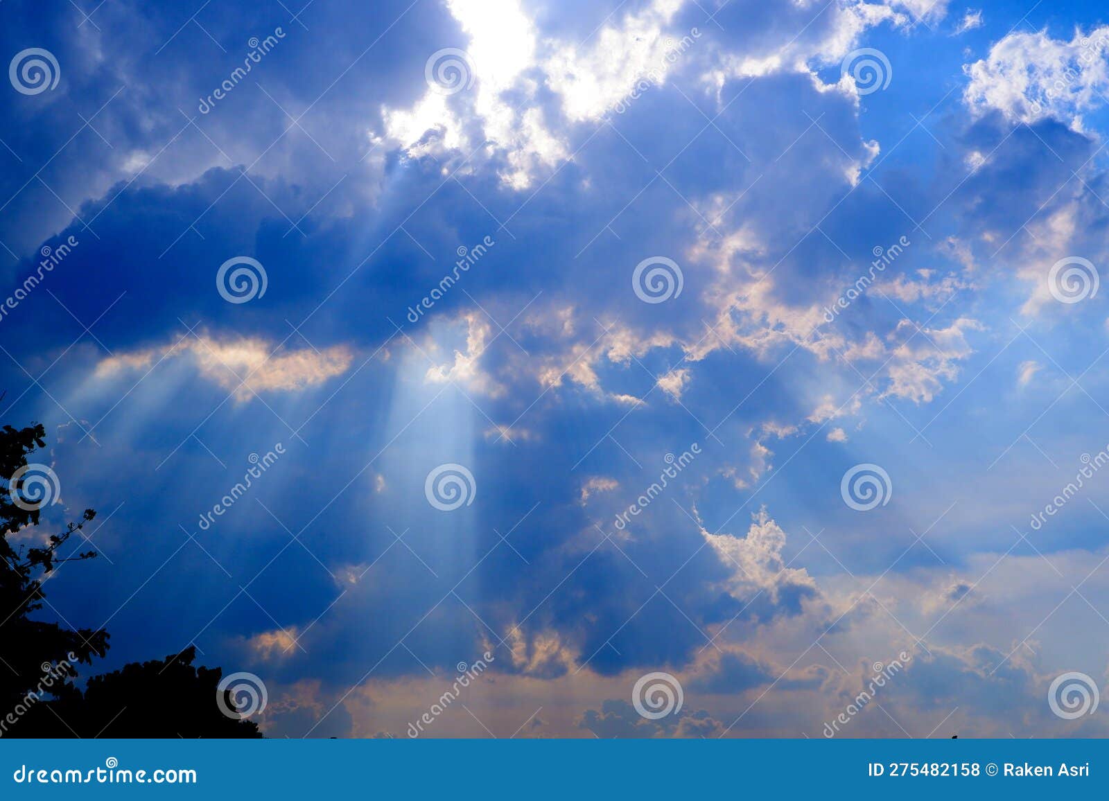Sun Ray Light through Cloud on Blue Sky Stock Photo - Image of abstract ...