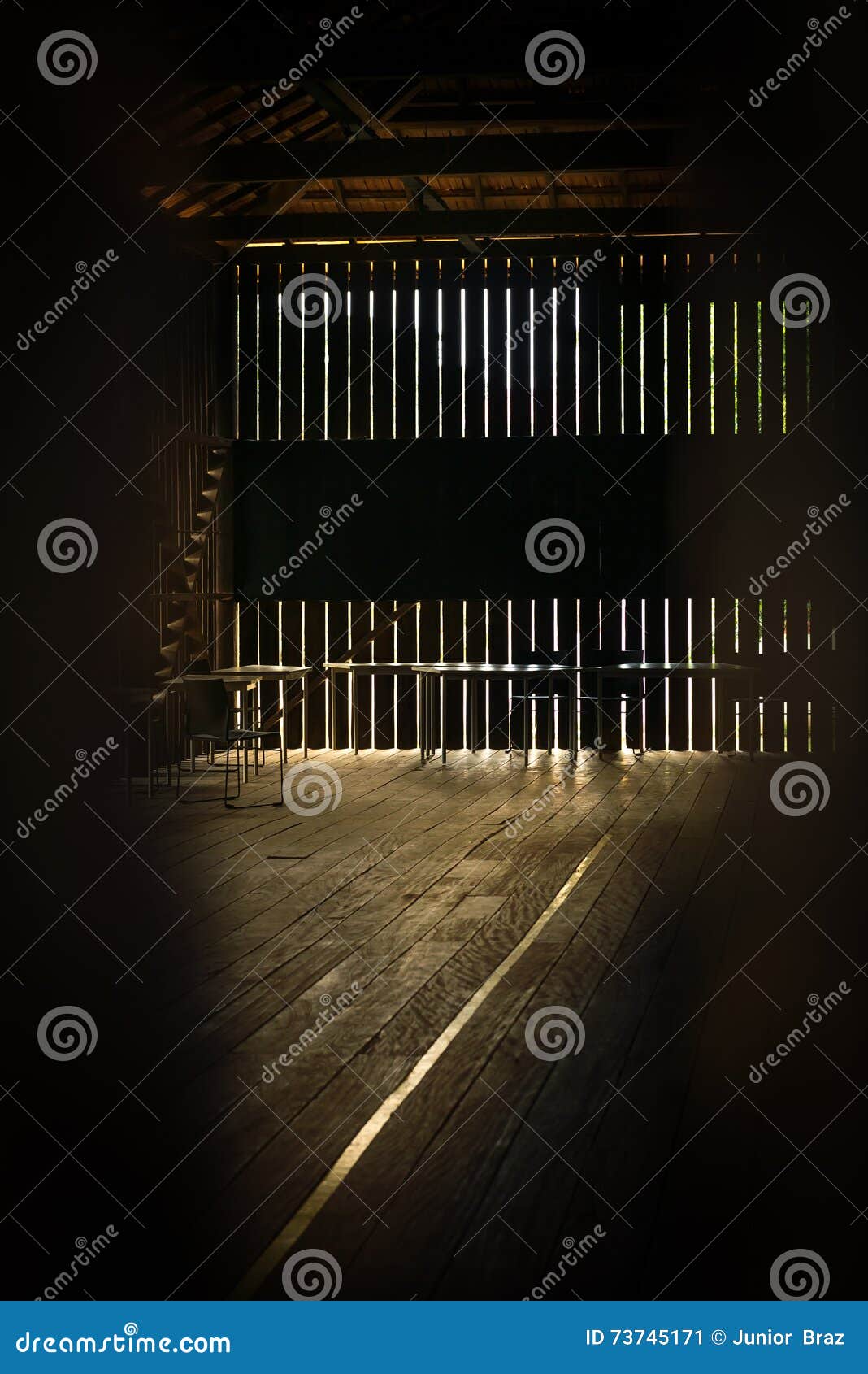 Sun Ray Light on Hollow Wood Wall Stock Image - Image of interior ...