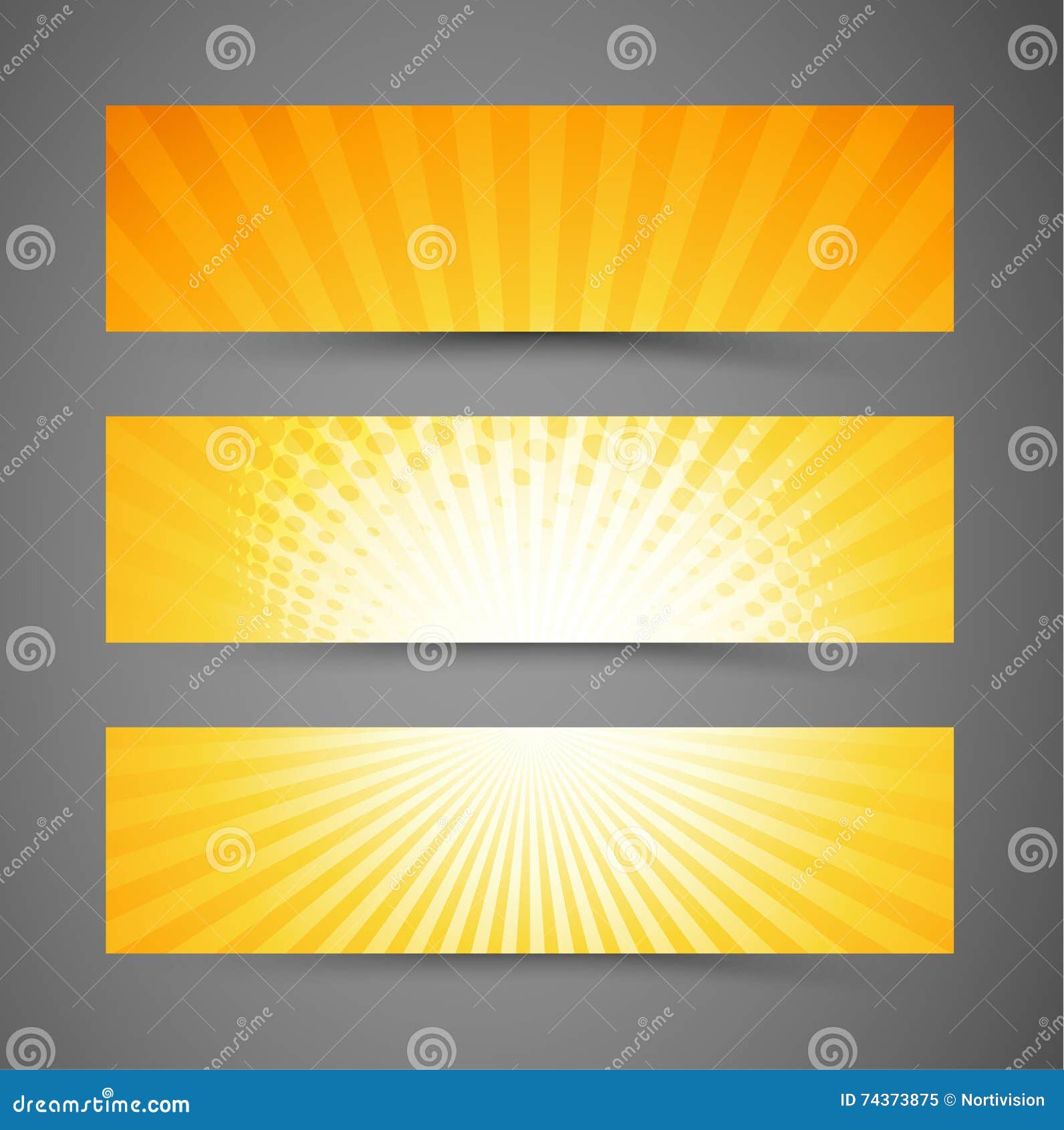 Sun-rays abstract banners stock vector. Illustration of summer - 74373875