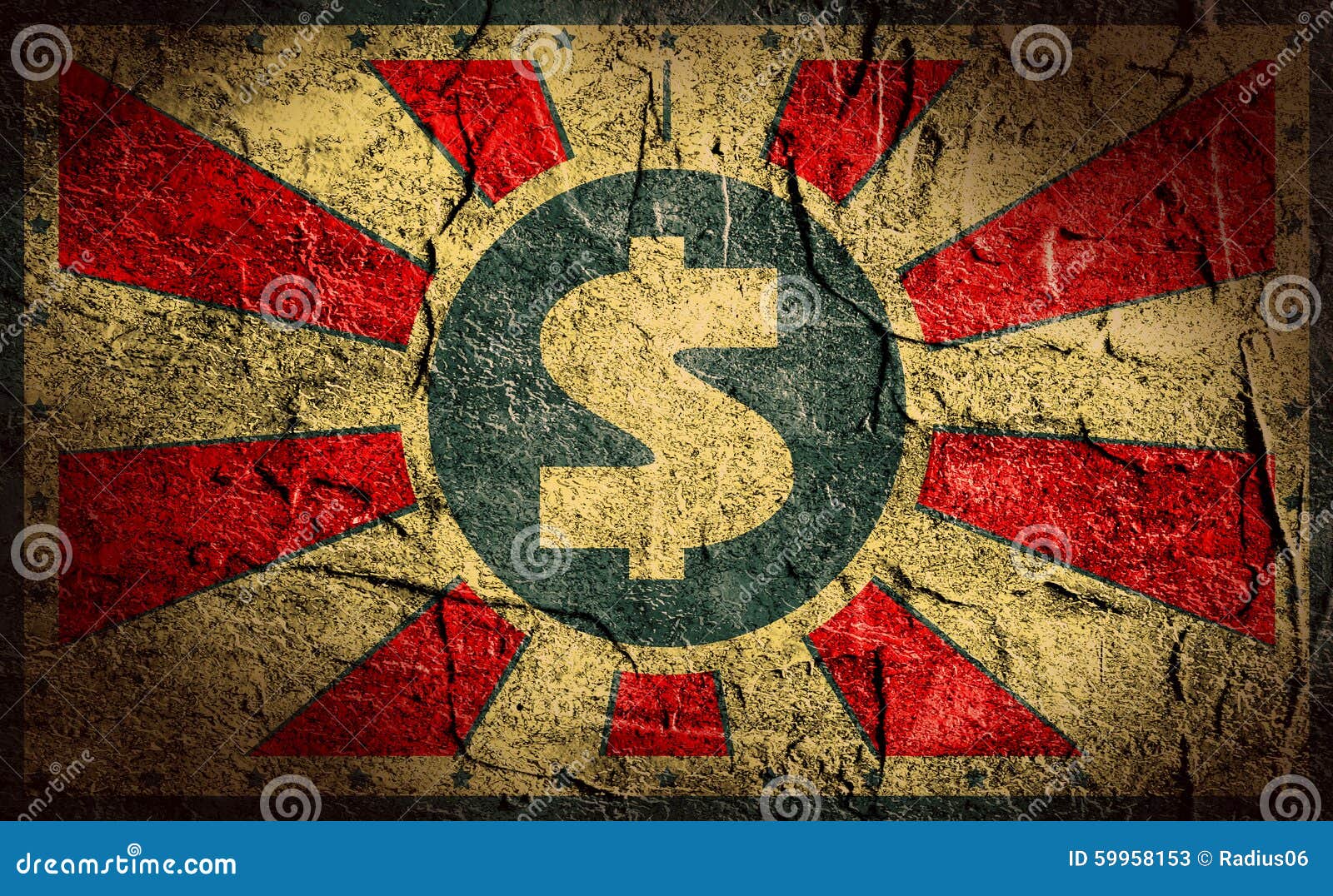 Sun Rays Backdrop with Dollar Sign Stock Image - Image of radial, star ...
