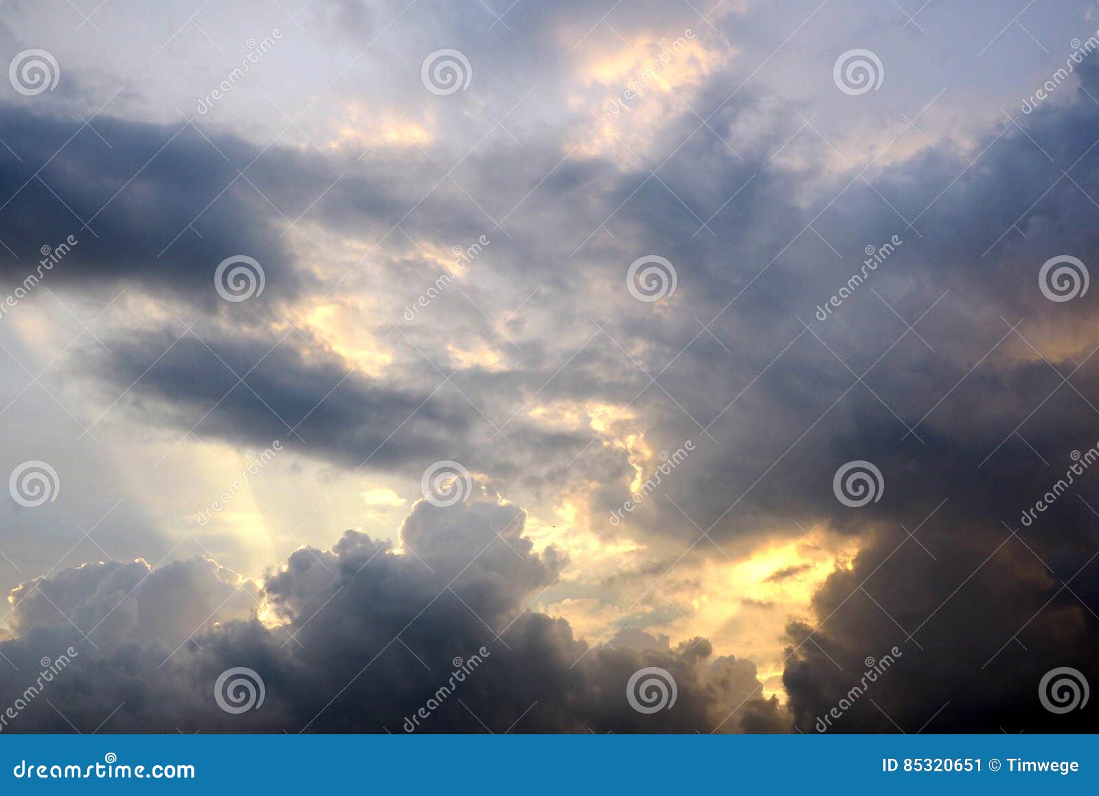 Sun Rays from Behind the Clouds Stock Image - Image of thunderstorm ...