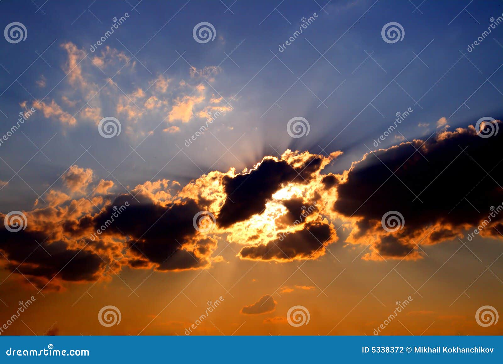 Sun Rays Behind Dark Clouds in Sky Stock Photo - Image of bright ...