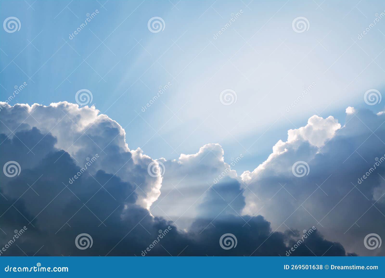 Sun Rays Behind the Storm Clouds Stock Photo - Image of sunbeam, rays ...