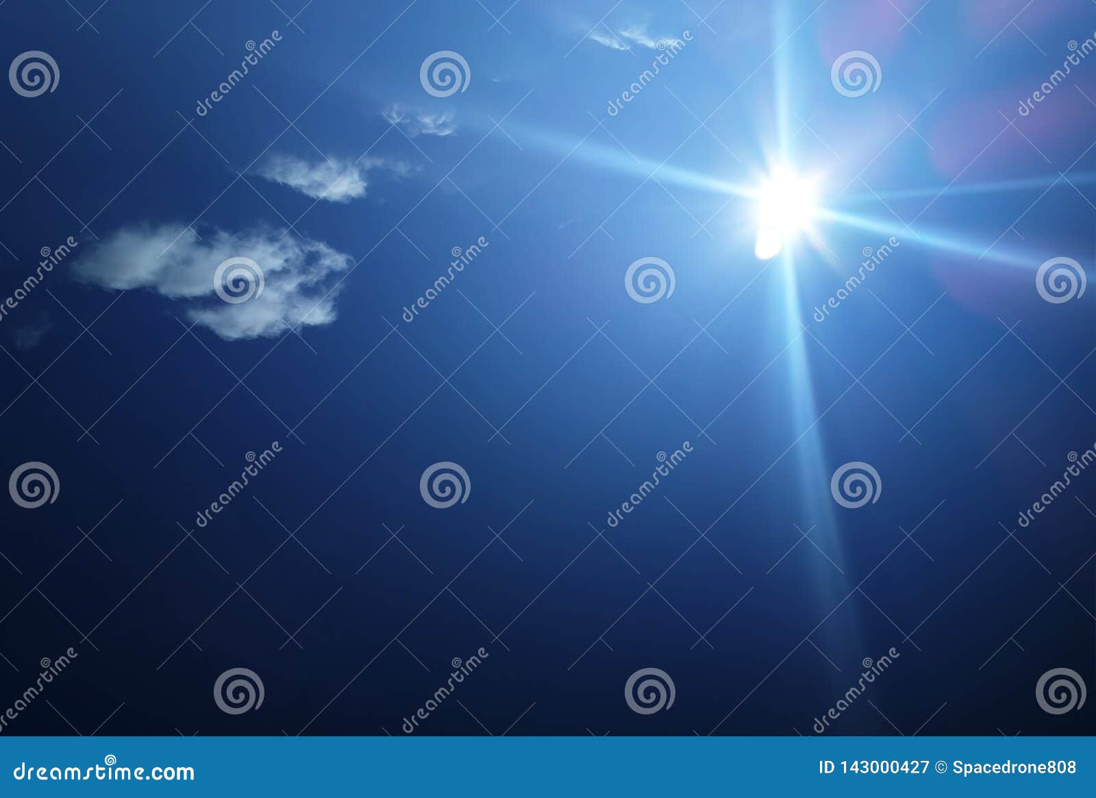 Sun Rays in the Blue Sky Background Stock Image - Image of outdoor ...