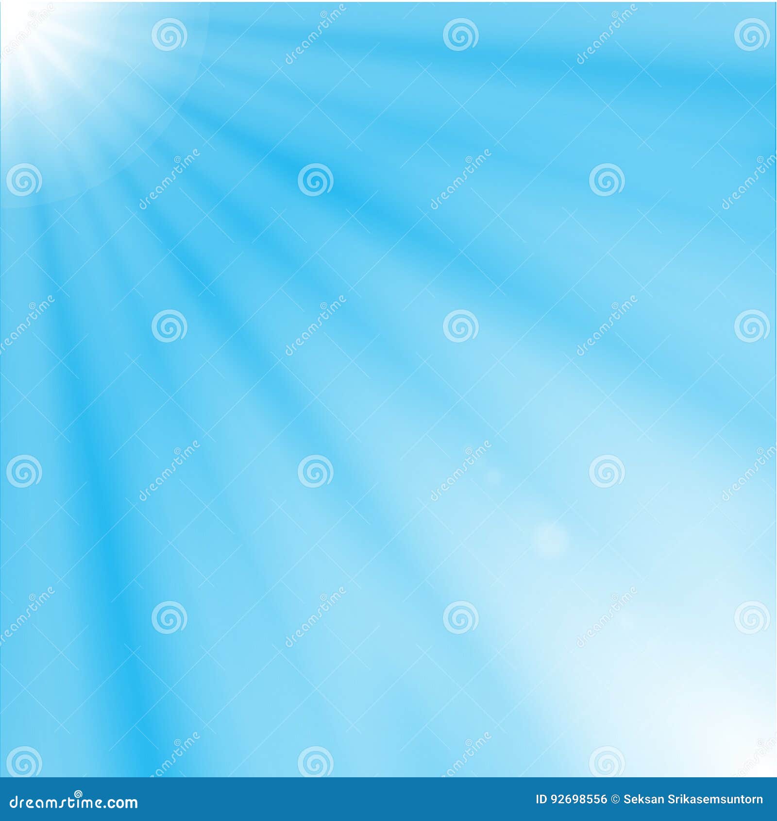 Sun Rays On Blue Sky Background Vector Illustration | CartoonDealer.com ...