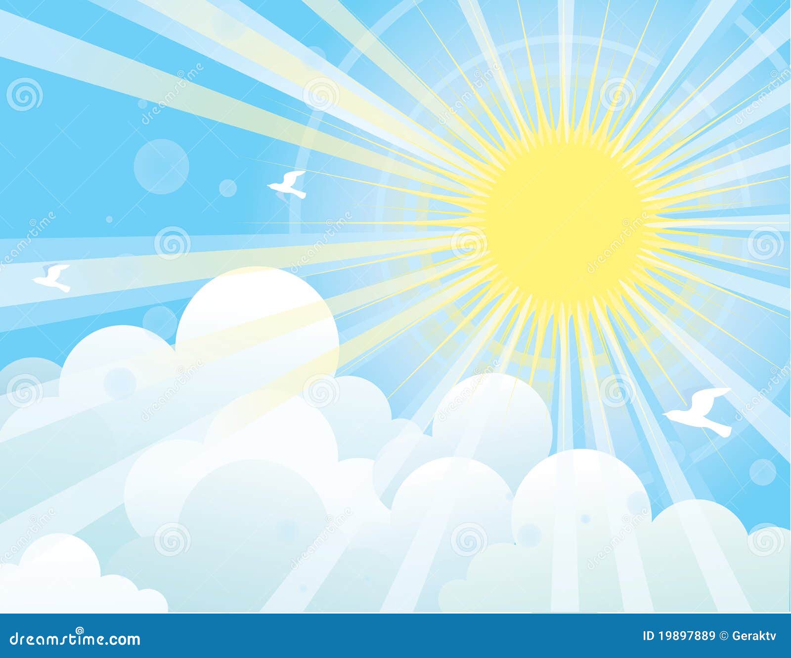Sun Rays and Blue Sky.NAture Stock Vector - Illustration of sunny ...
