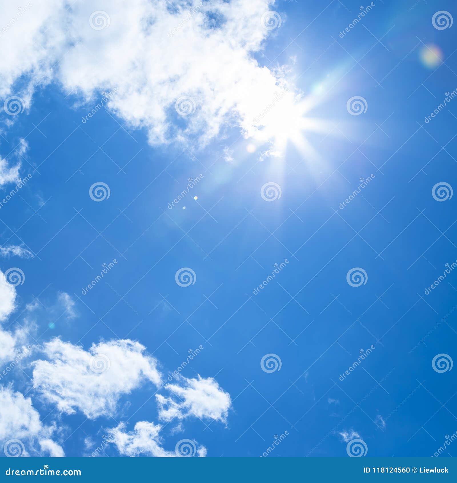 Sun rays and blue sky stock photo. Image of environment - 118124560