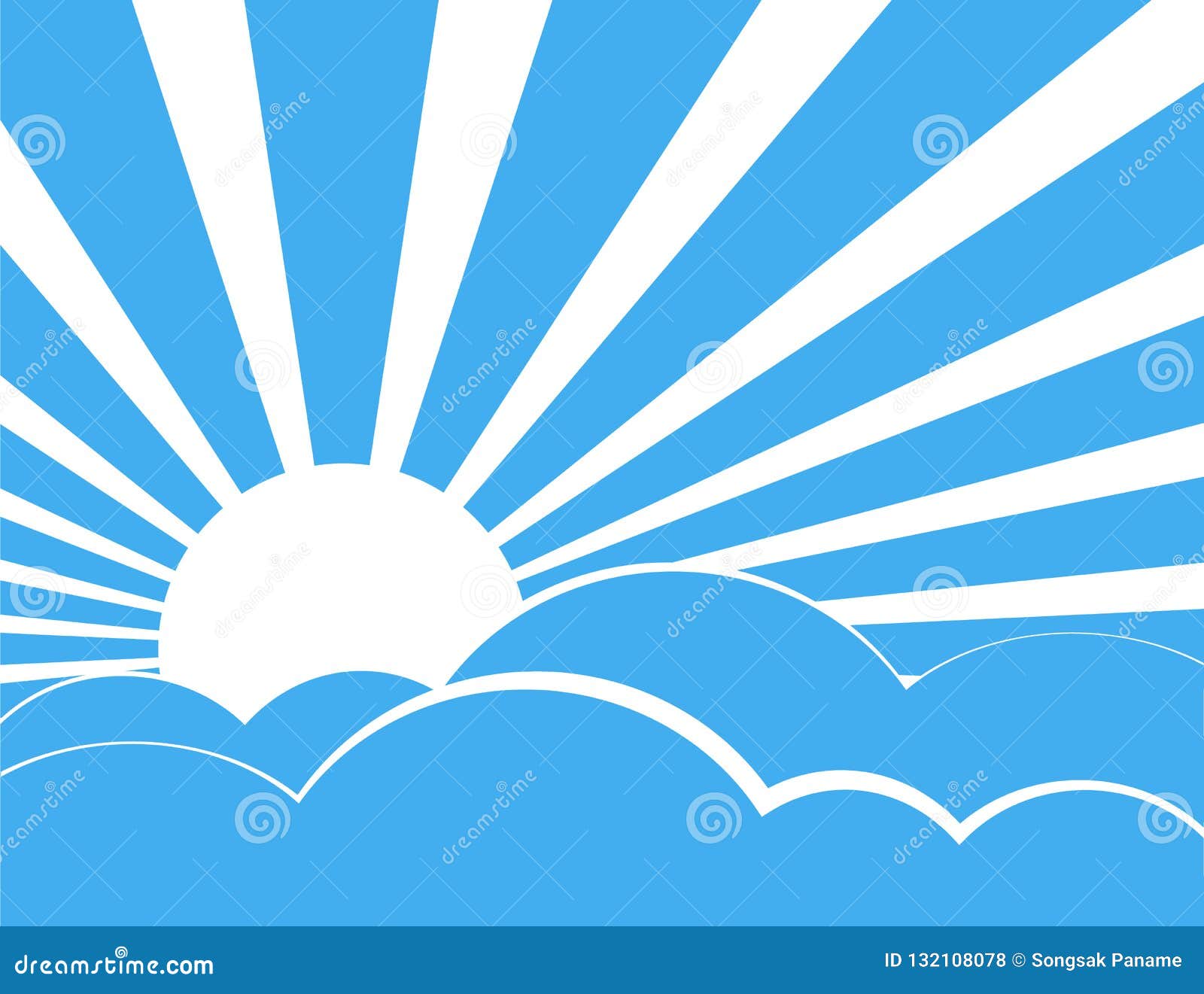 Sun Rays with Blue and White Behind the Clouds Stock Illustration ... Sun Rays with Blue and White Behind the Clouds Stock Illustration ...
