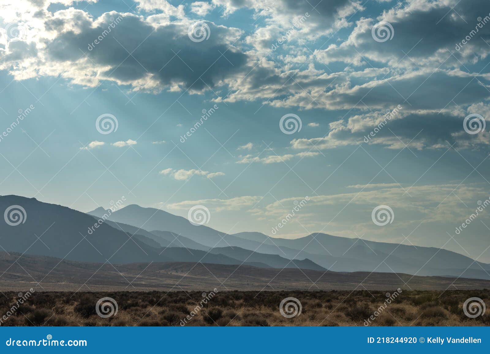 Sun Rays Break through Clouds Over Great Basin National Park Stock ...