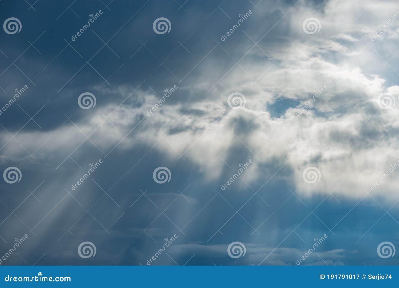 Sun Rays Break through the Clouds Stock Image - Image of cloudy, nature ...