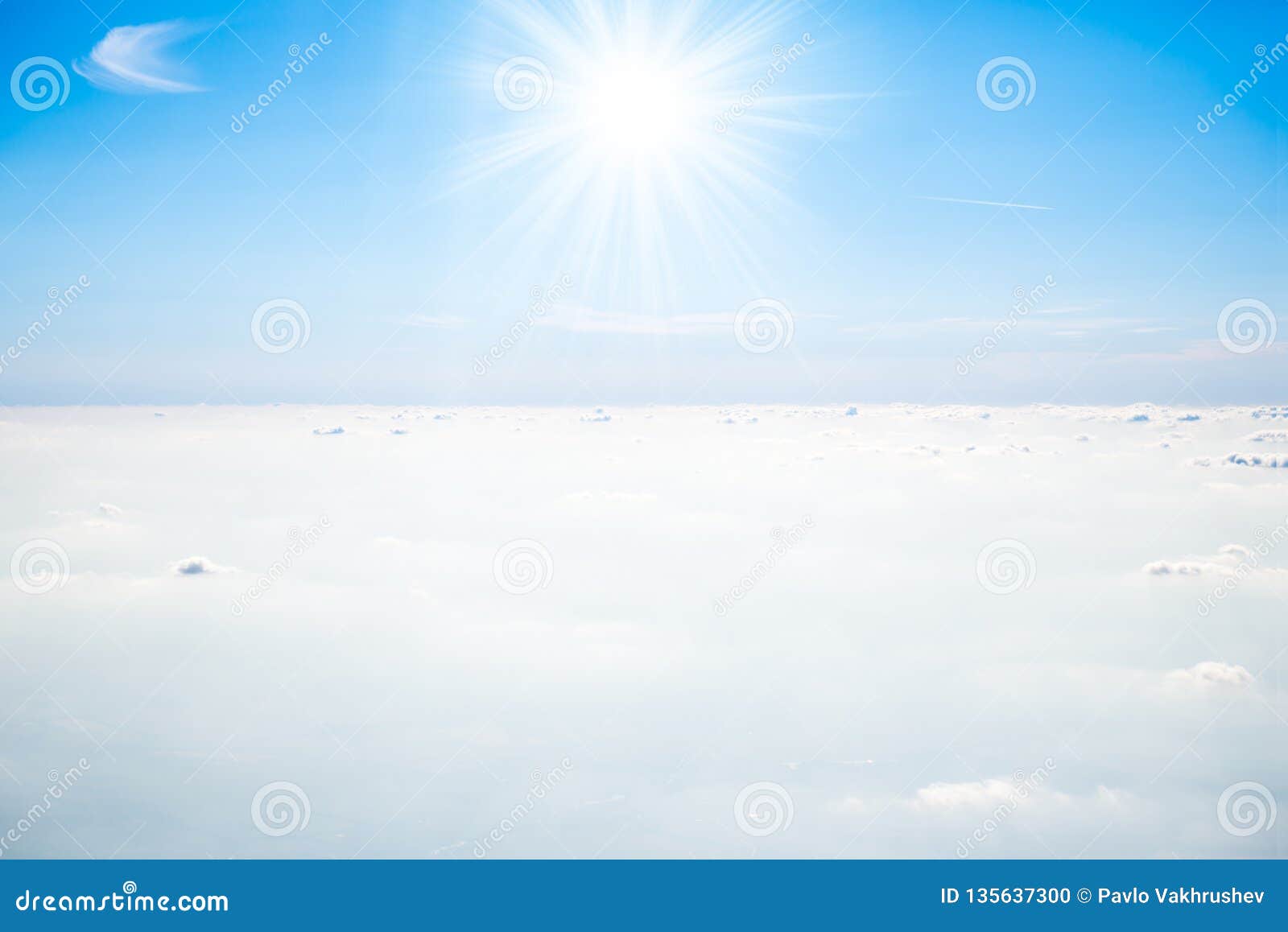 Sun with Rays on Clear Blue Sky Stock Photo - Image of natural, nature ...