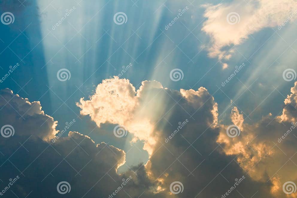 Sun rays in the clouds stock photo. Image of blue, beautiful - 5603300