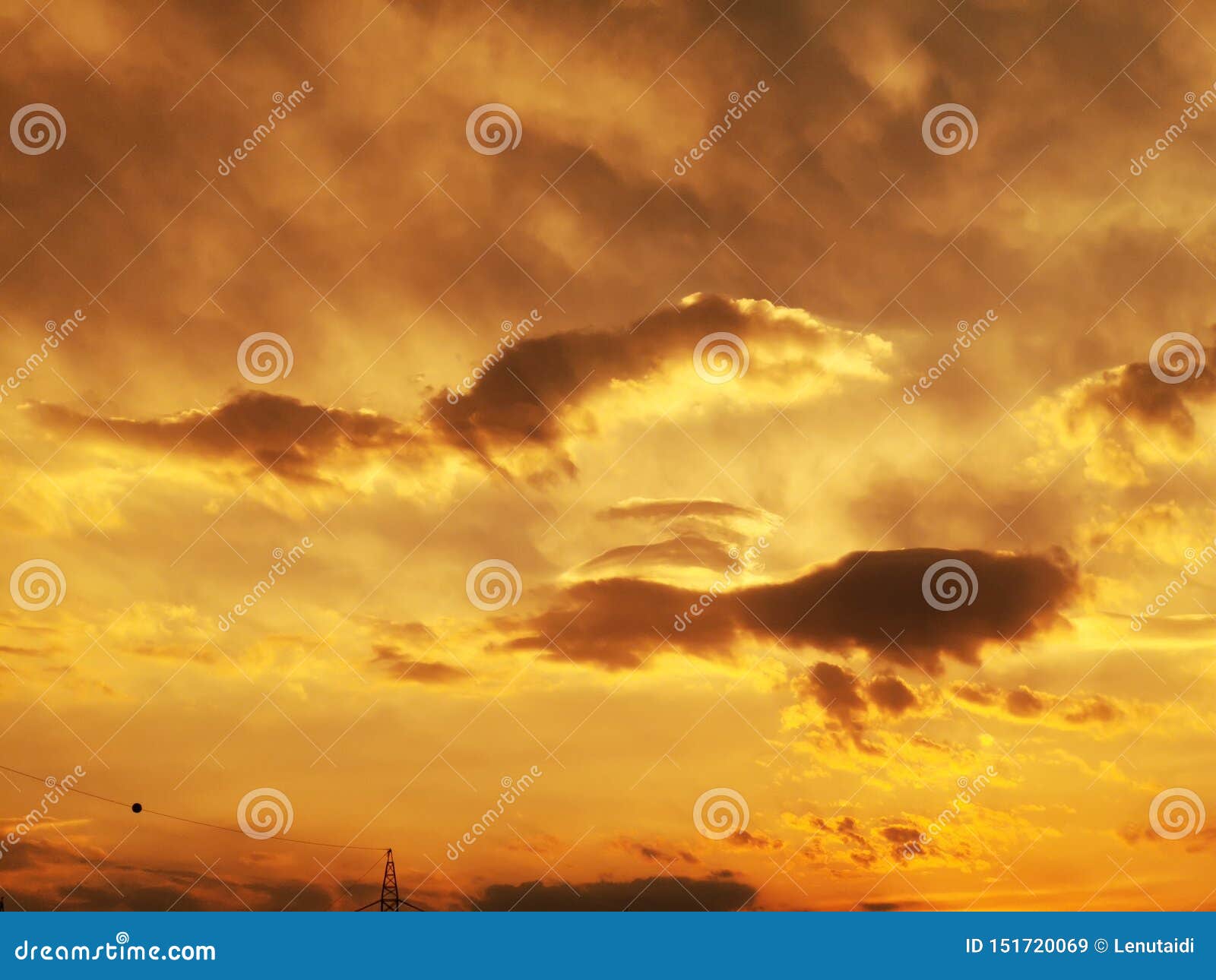 A Heavy Sunset Sky Over The Desert Mountain Ranges Stock Image ...