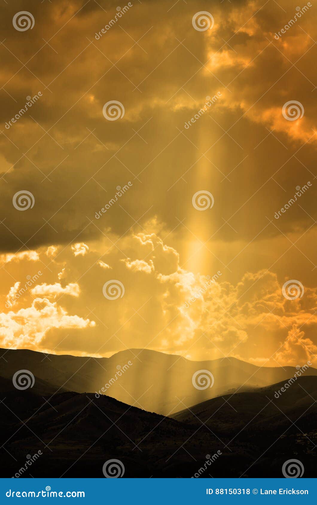 Sun Rays in Clouds and Mountains Stock Photo - Image of environment ...