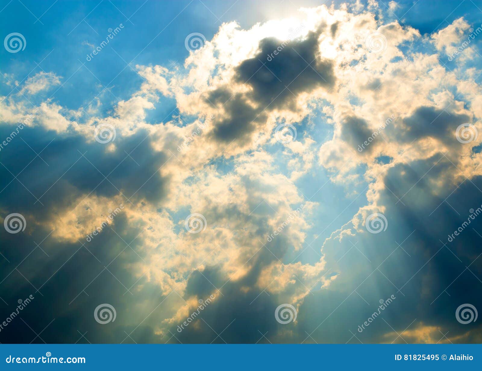 Sun rays in clouds stock image. Image of light, freedom - 81825495
