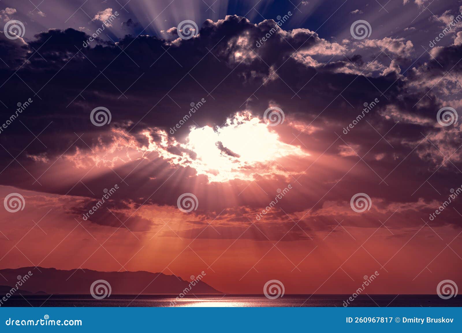 Sun Rays through the Clouds Stock Image - Image of peaceful, cloud ...