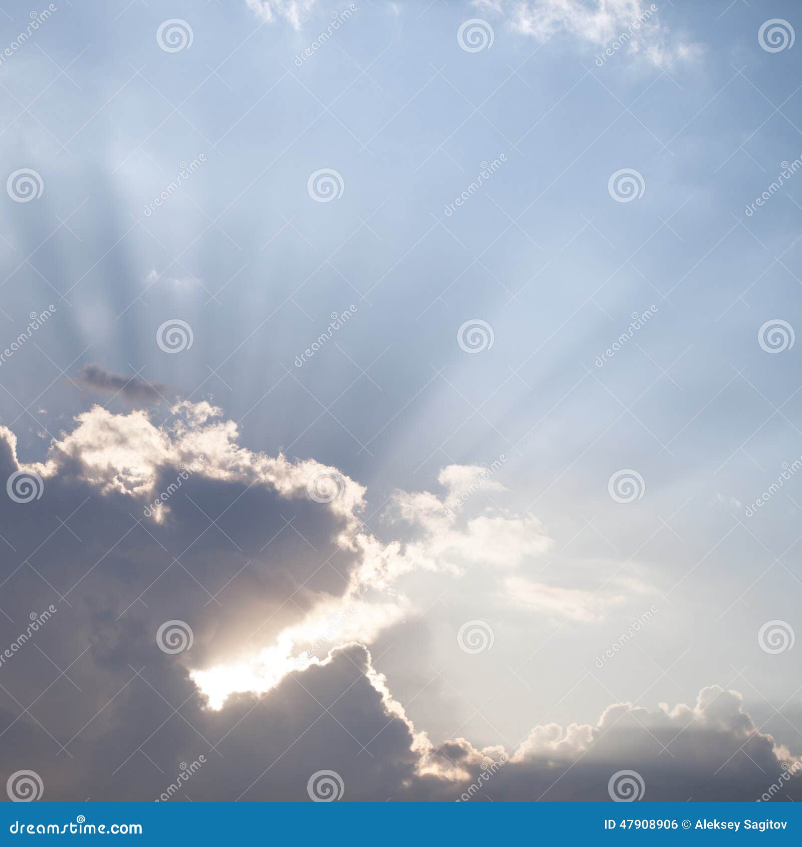 Sun Rays through the Clouds Stock Photo - Image of landscape, burst ...