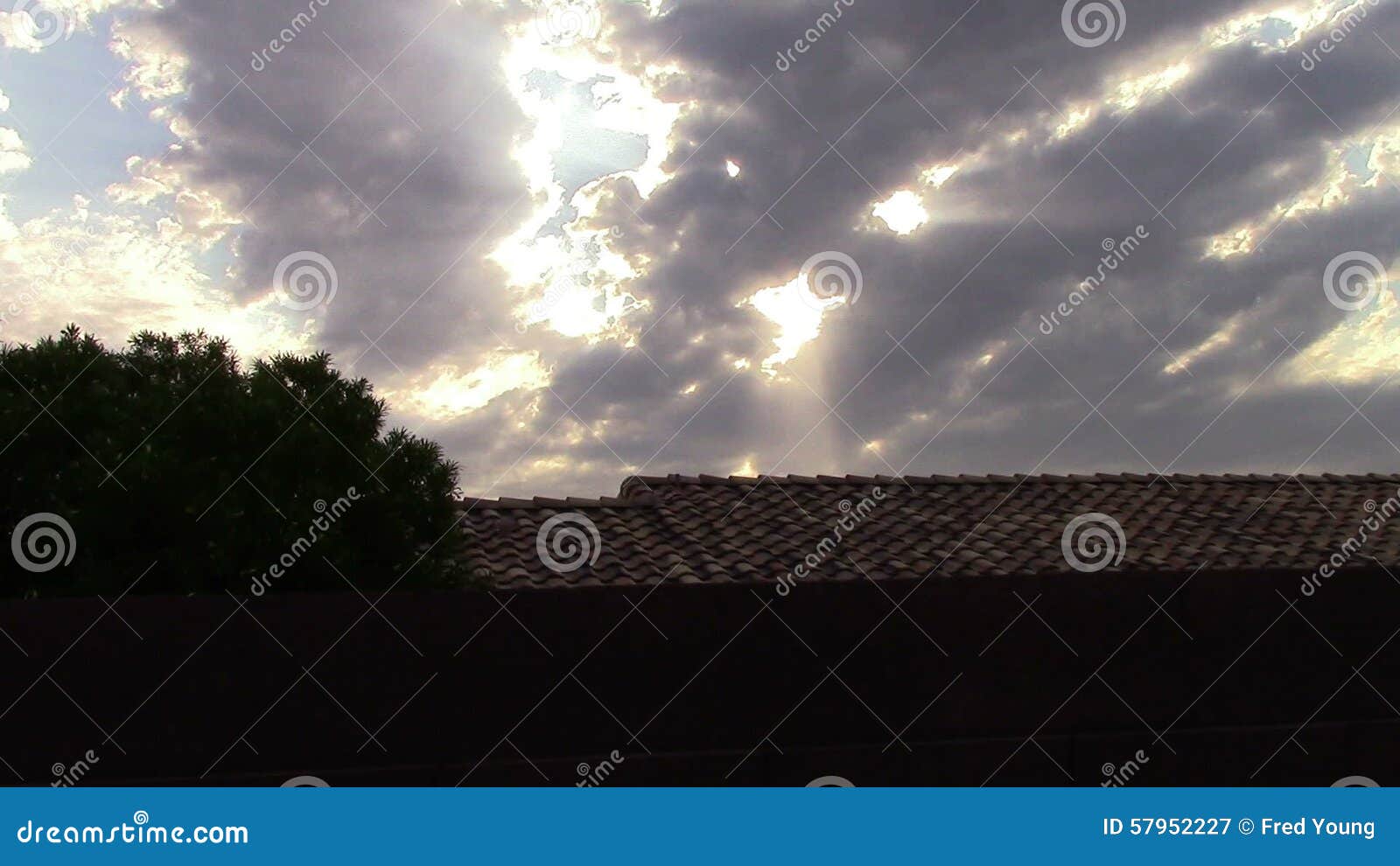 Sun Rays and Clouds on Windy Day Stock Video - Video of windy, rooftop ...