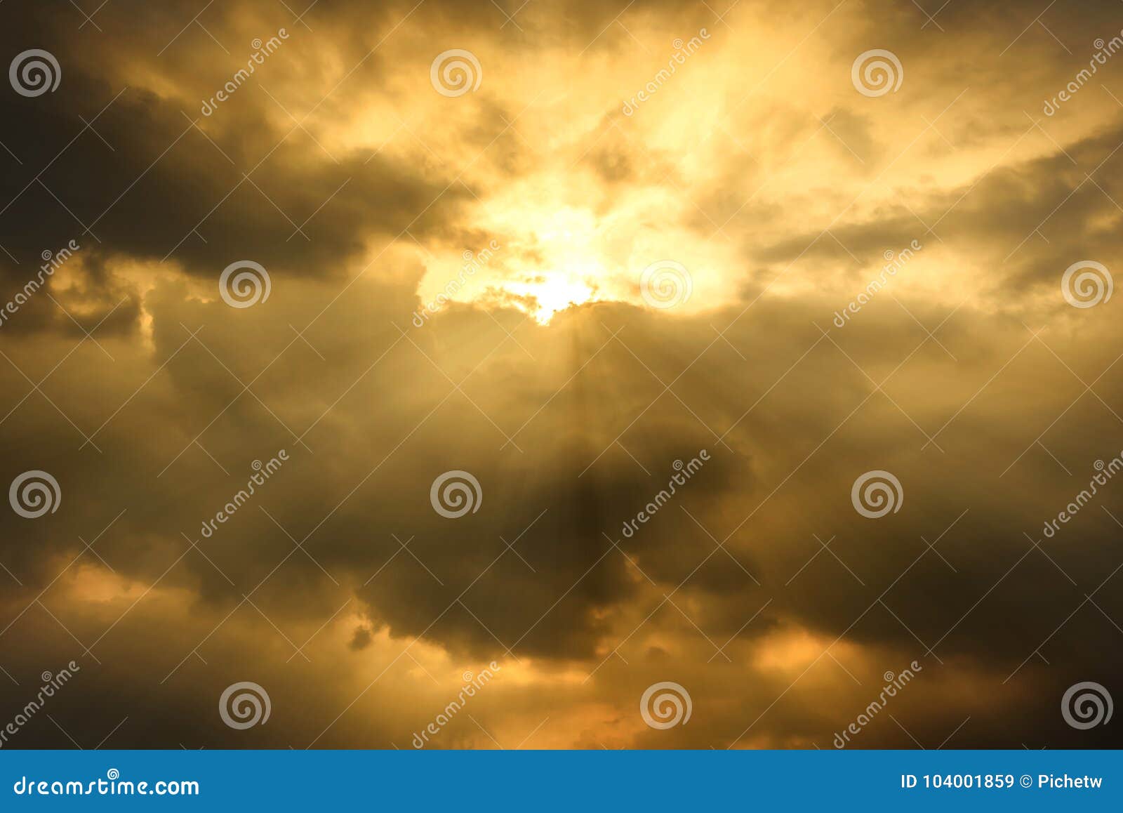 Sun Rays through Cloudy Sky, Hope or Opportunity Concept Stock Image ...