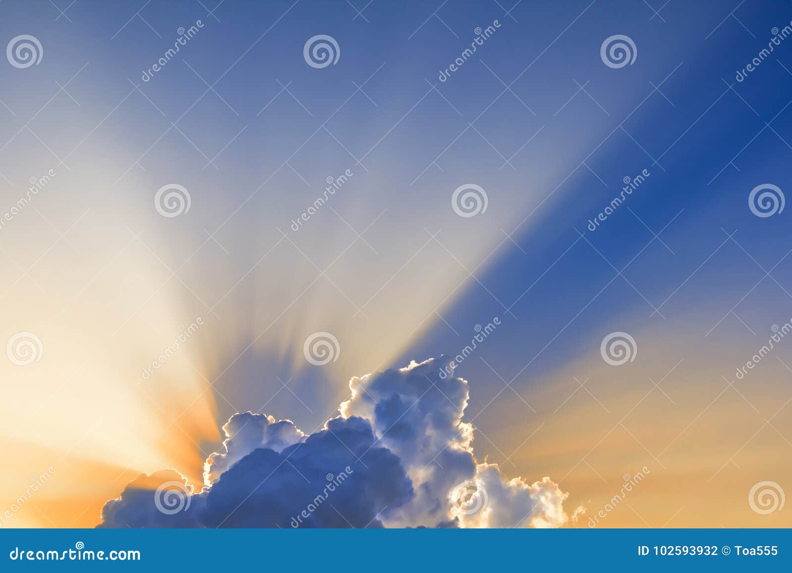Sun Rays Come through Clouds Stock Photo - Image of nature, concept ...