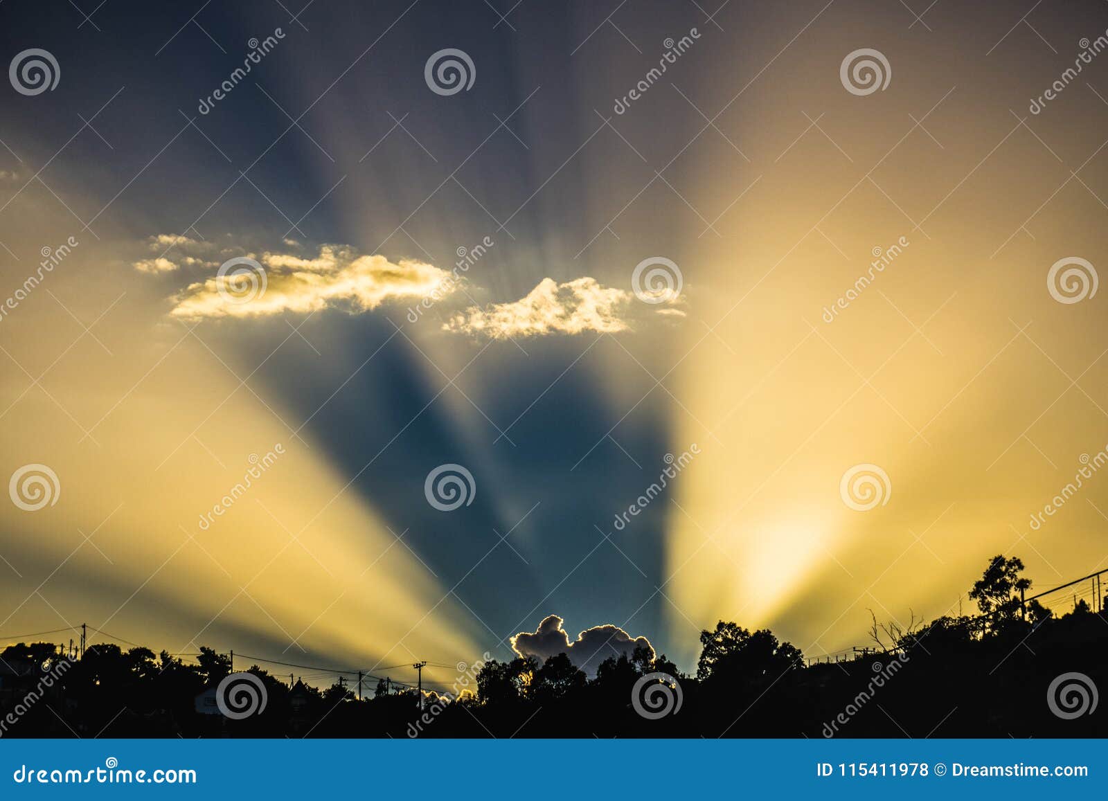 Sun Rays Coming through Clouds Stock Photo - Image of sunburst, shining ...