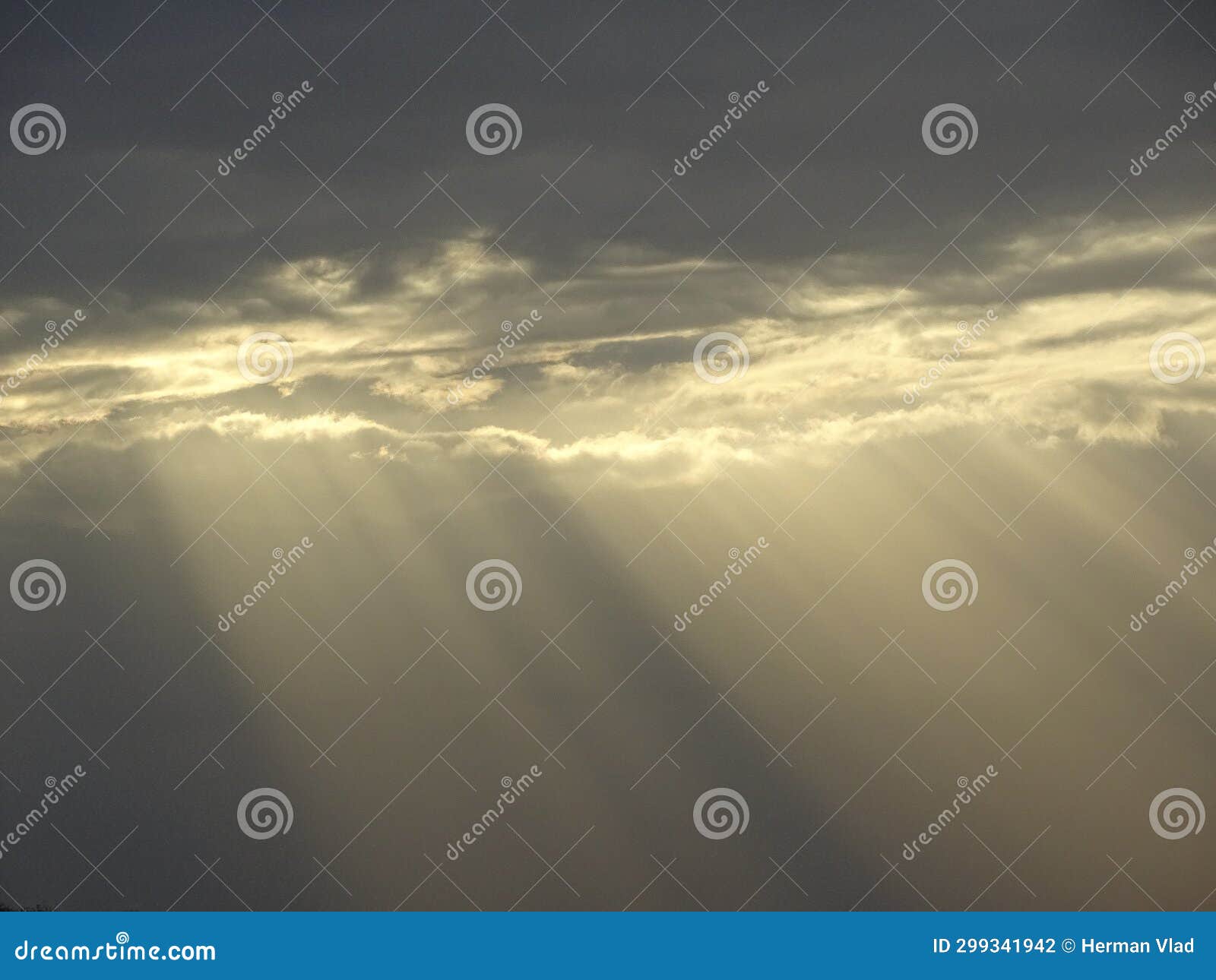 Sun Rays Coming through the Clouds on a December Day. in Romania Stock ...