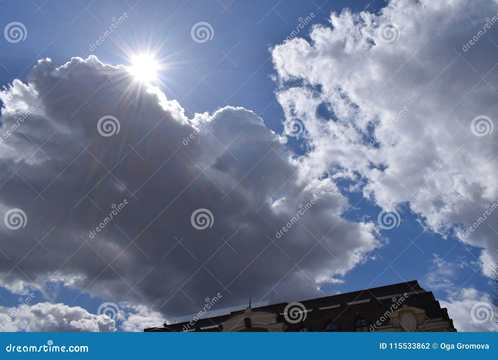 The Rays of the Sun Emerging from Behind the Clouds Stock Photo - Image ...