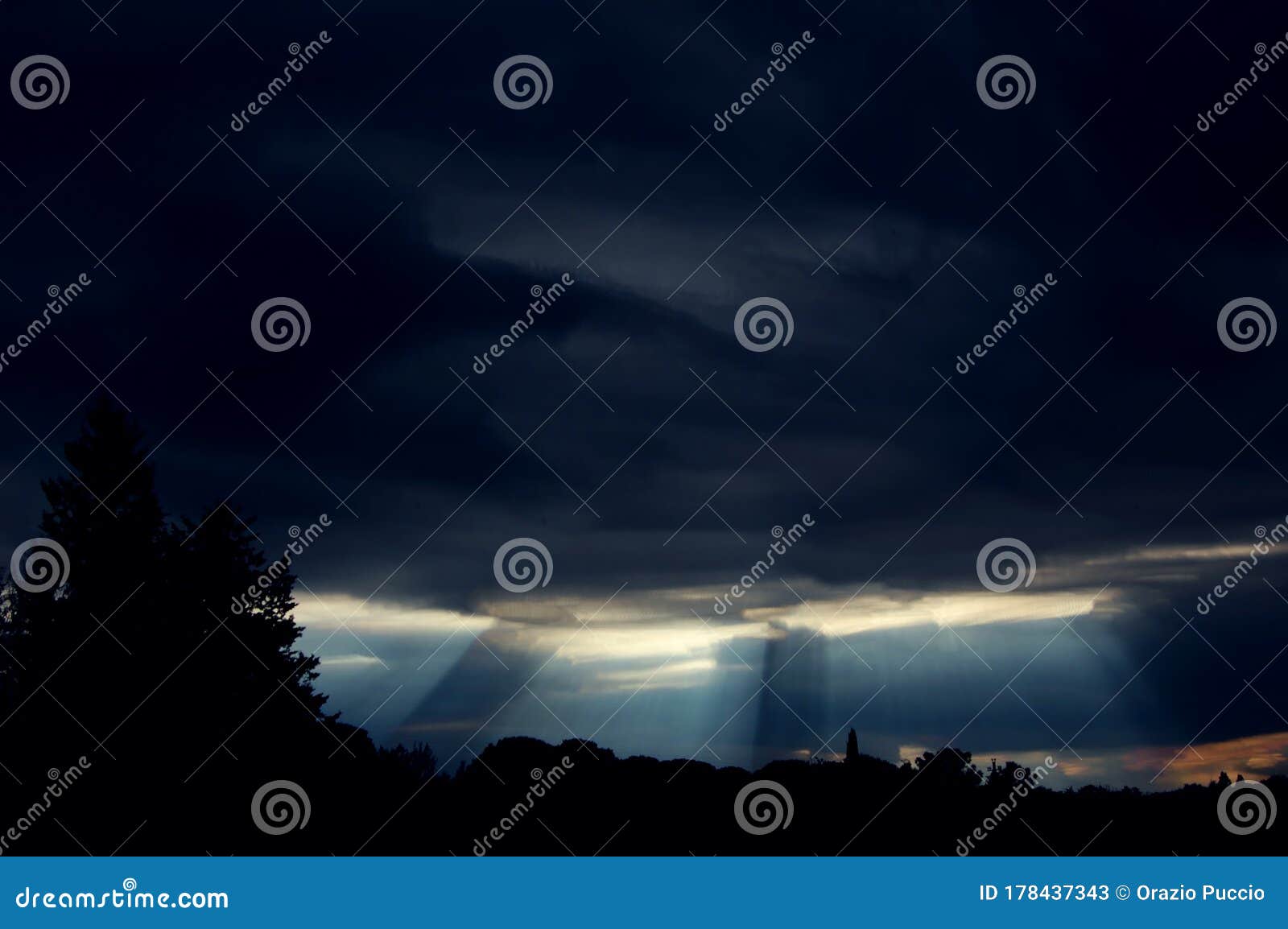 Sun Rays Coming Out of Storm Clouds Stock Image - Image of environment ...