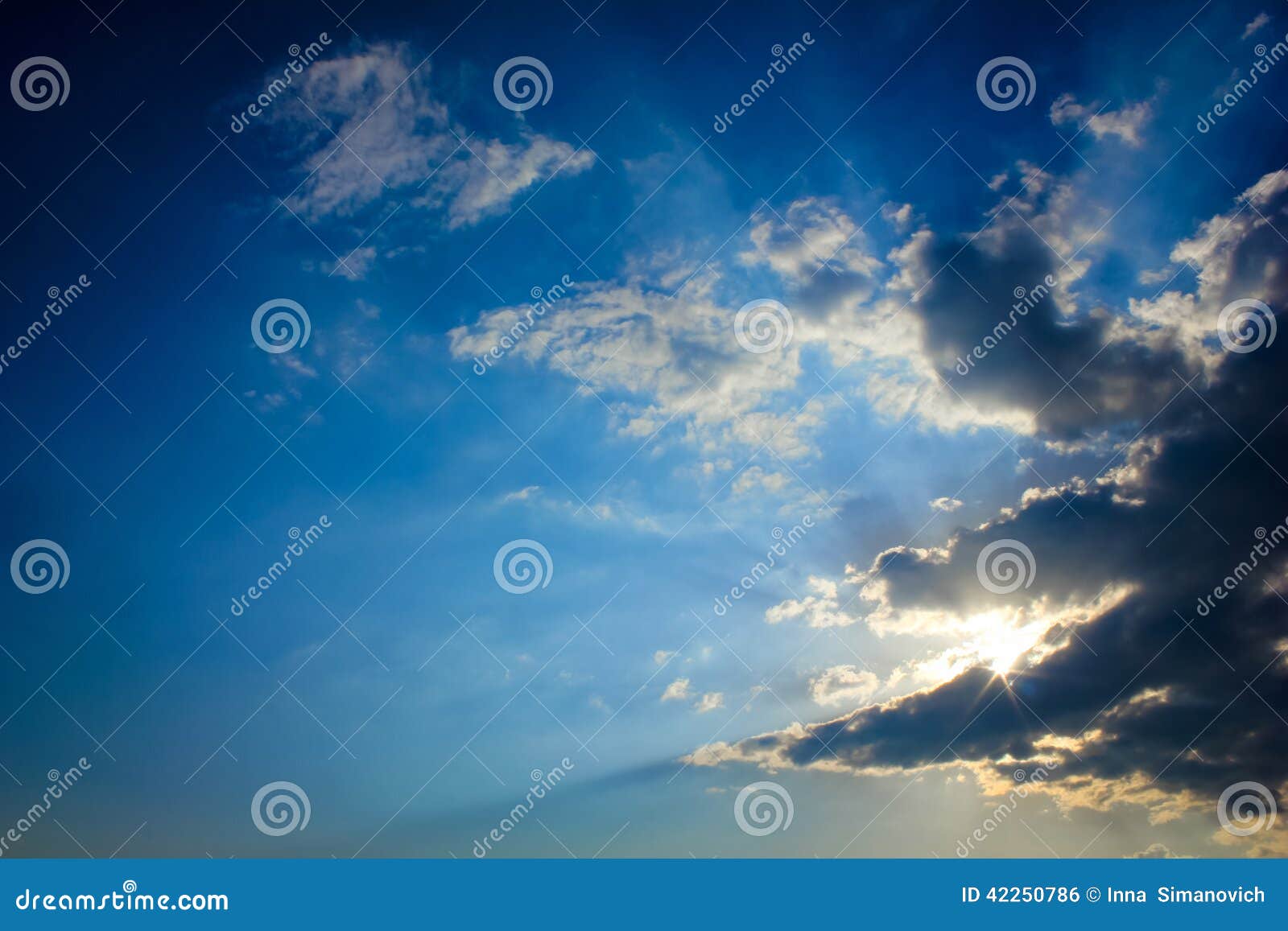 Sun rays and dark clouds stock photo. Image of sunbeam - 42250786