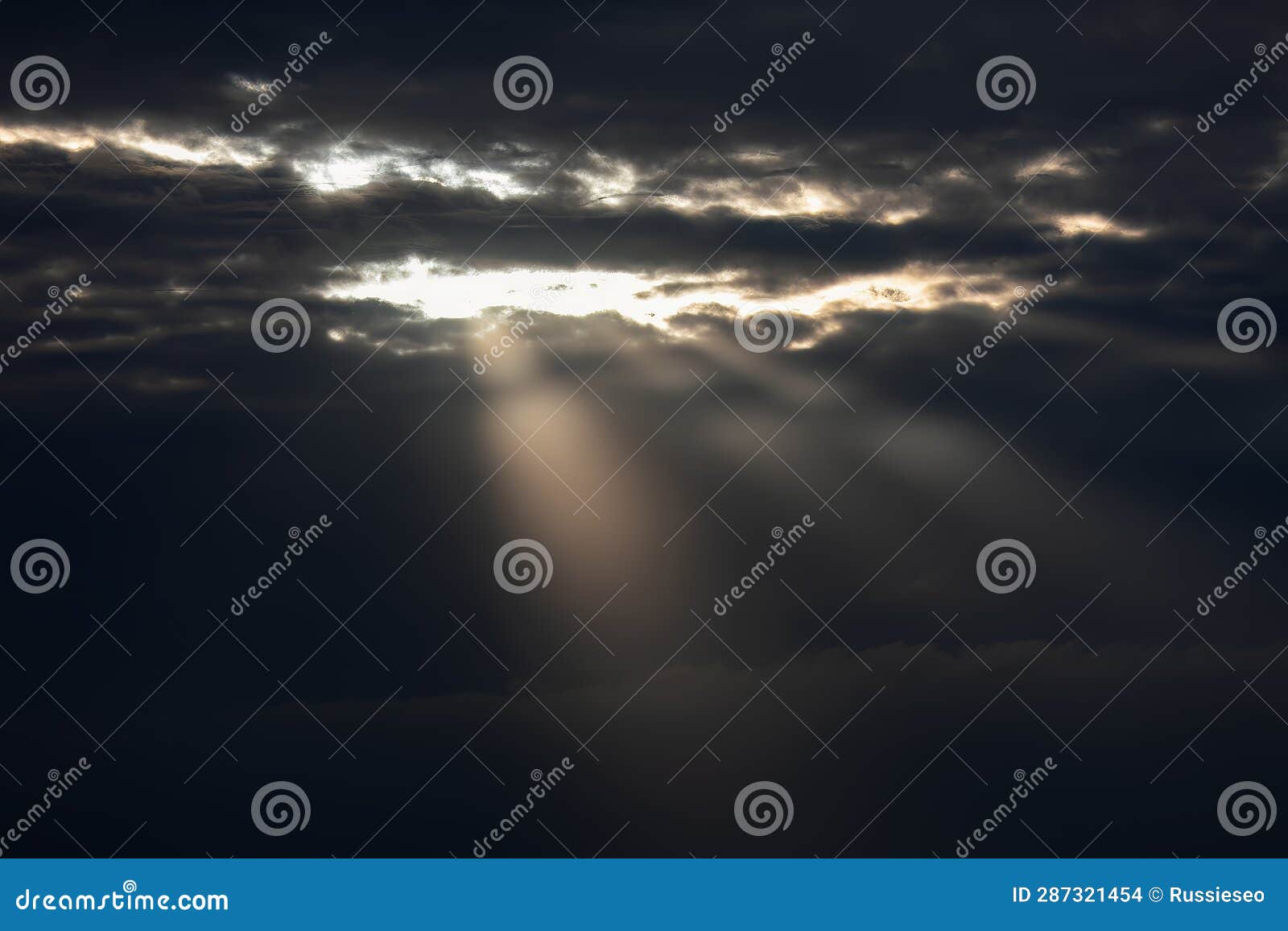 Sun Rays through the Dark Clouds Stock Photo - Image of background ...
