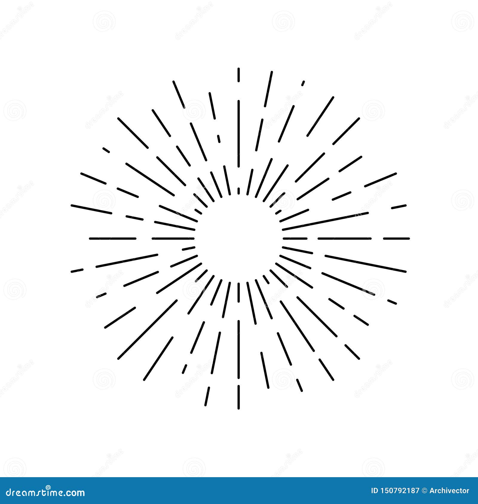 Rays Sun Graphic Linear Icon Stock Vector - Illustration of line ...