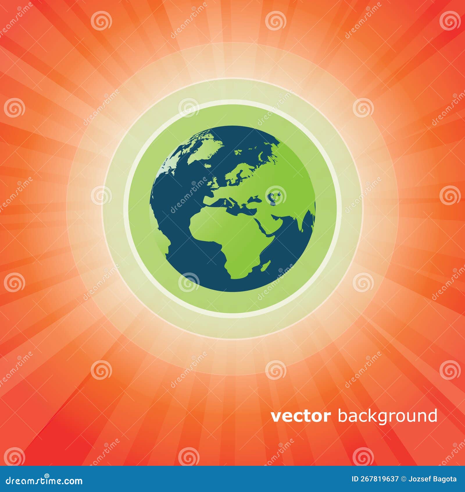 Sun Rays and Earth Vector stock vector. Illustration of data - 267819637