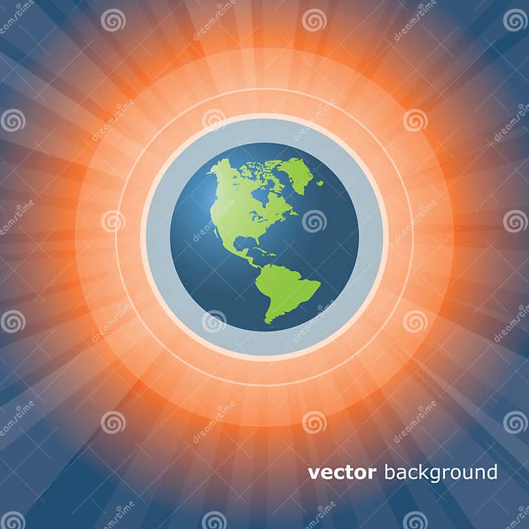 Sun Rays and Earth Vector stock vector. Illustration of binary - 267819649
